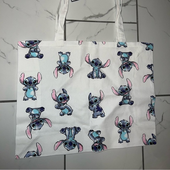 Disney | Bags | Disney Stitch White Reusable Canvas Tote Bag New | Poshmark